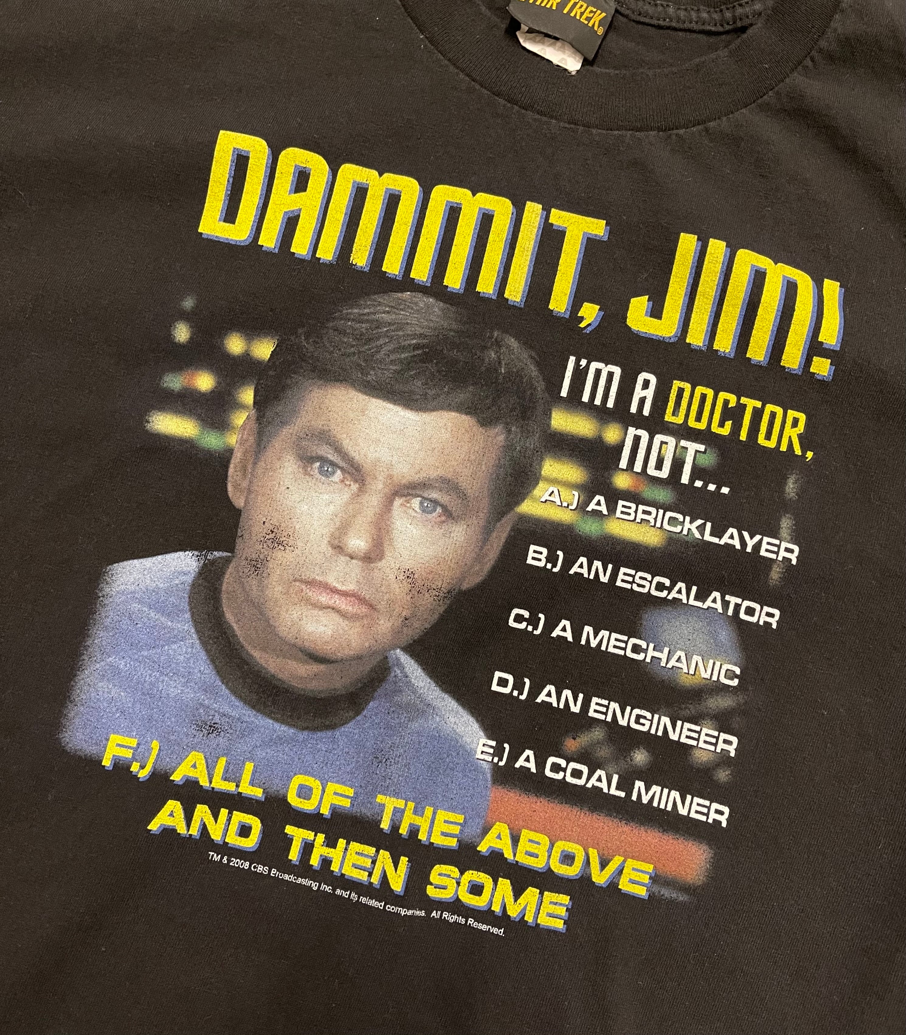 Rare Vintage 2008 Star Trek Dammit Jim CBS Studios Tee L – Getem Vintage